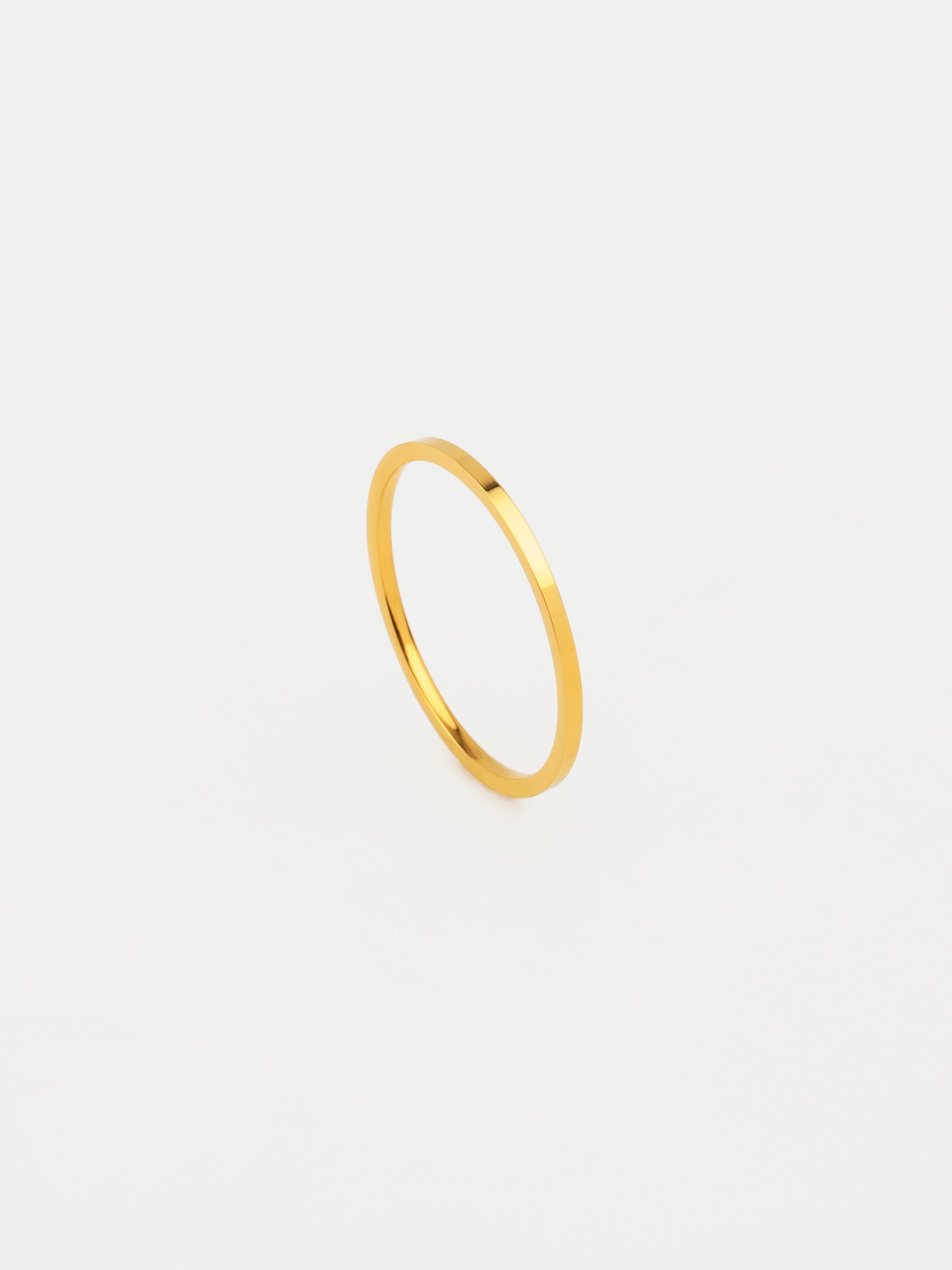 Plain Flat Band Ring (2MM) Gold | OSKER Jewellery Online