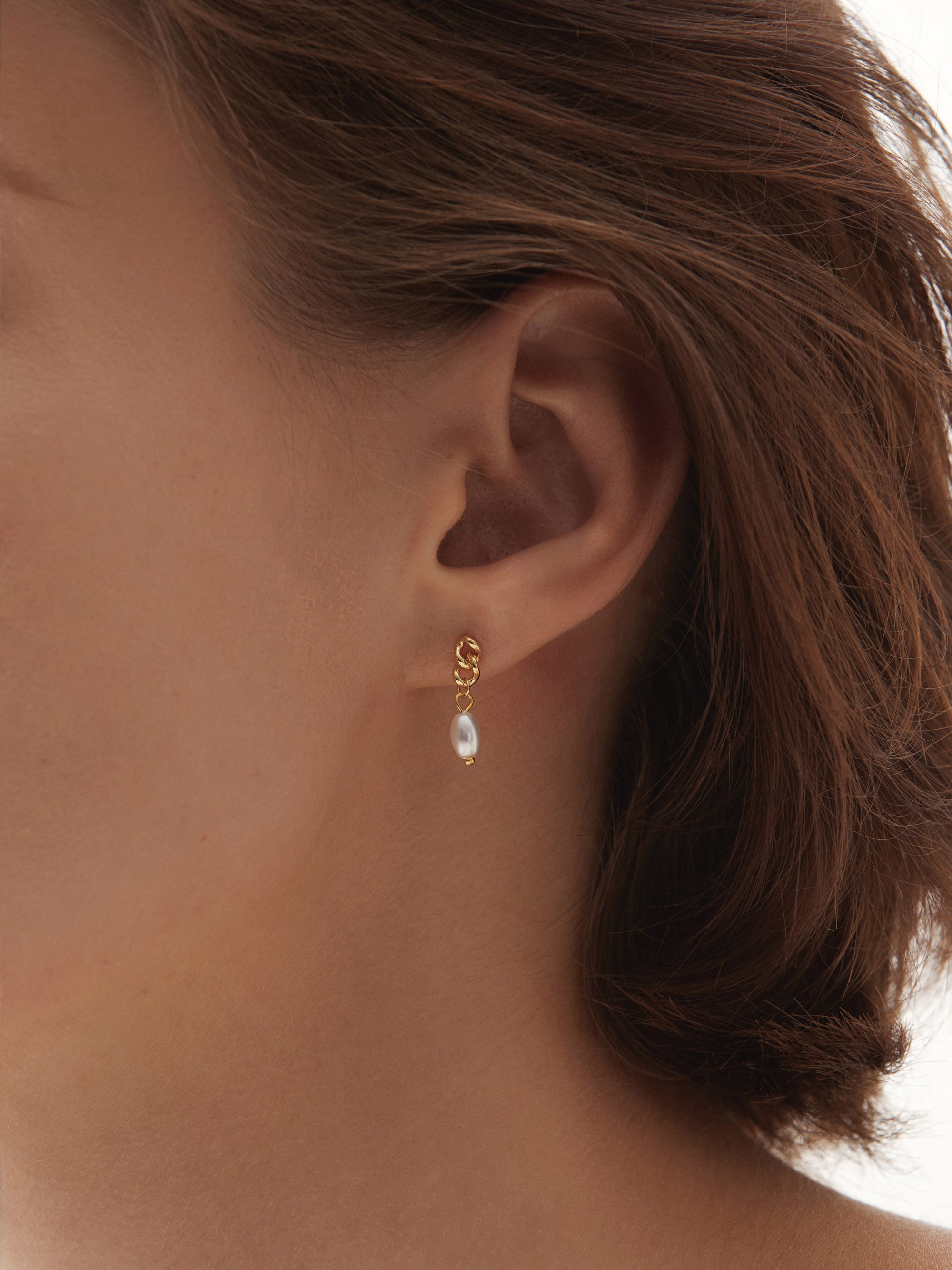 Freshwater Pearl Drop Studs | OSKER Jewellery Online