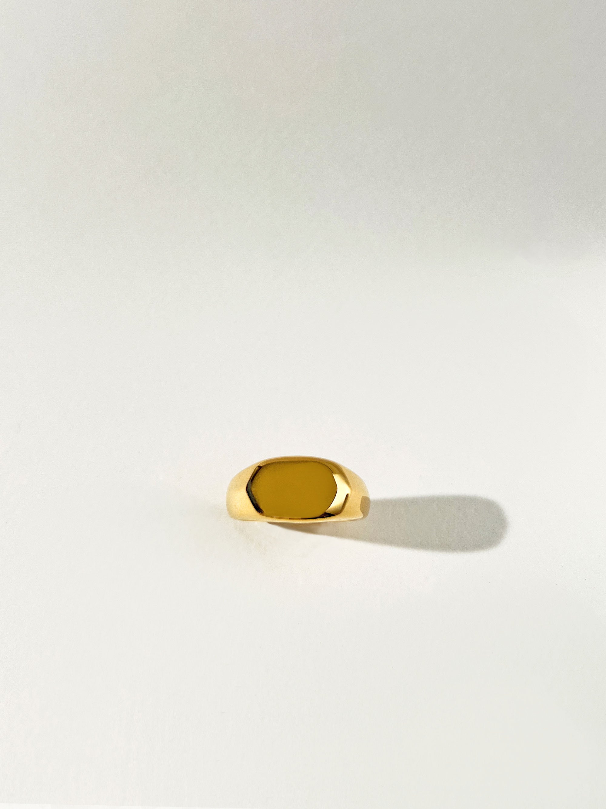 Chunky Hexagon Signet Ring Gold | OSKER Jewellery Online