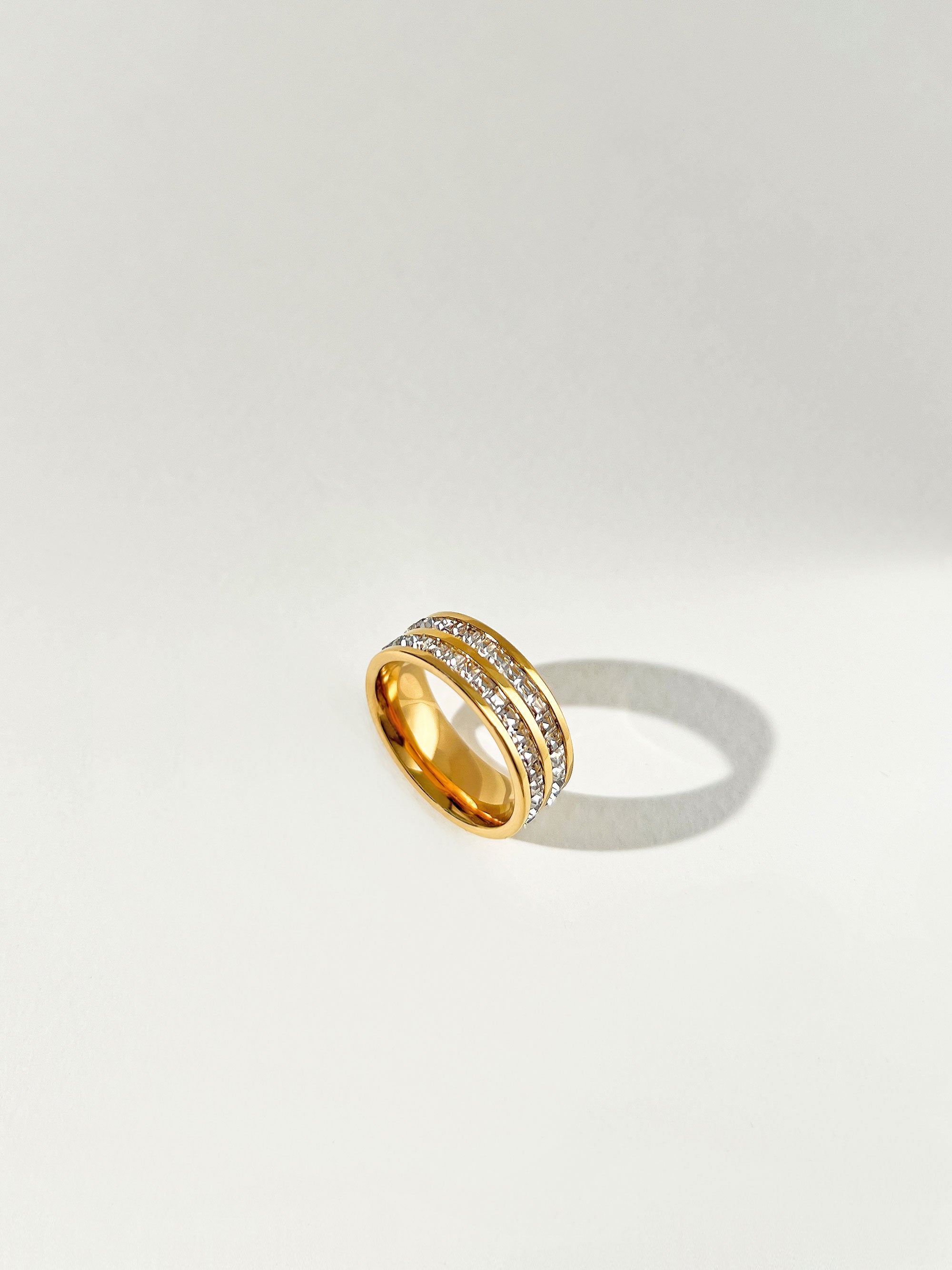 Double Eternity Band Zircon Ring Gold | OSKER Jewellery Online