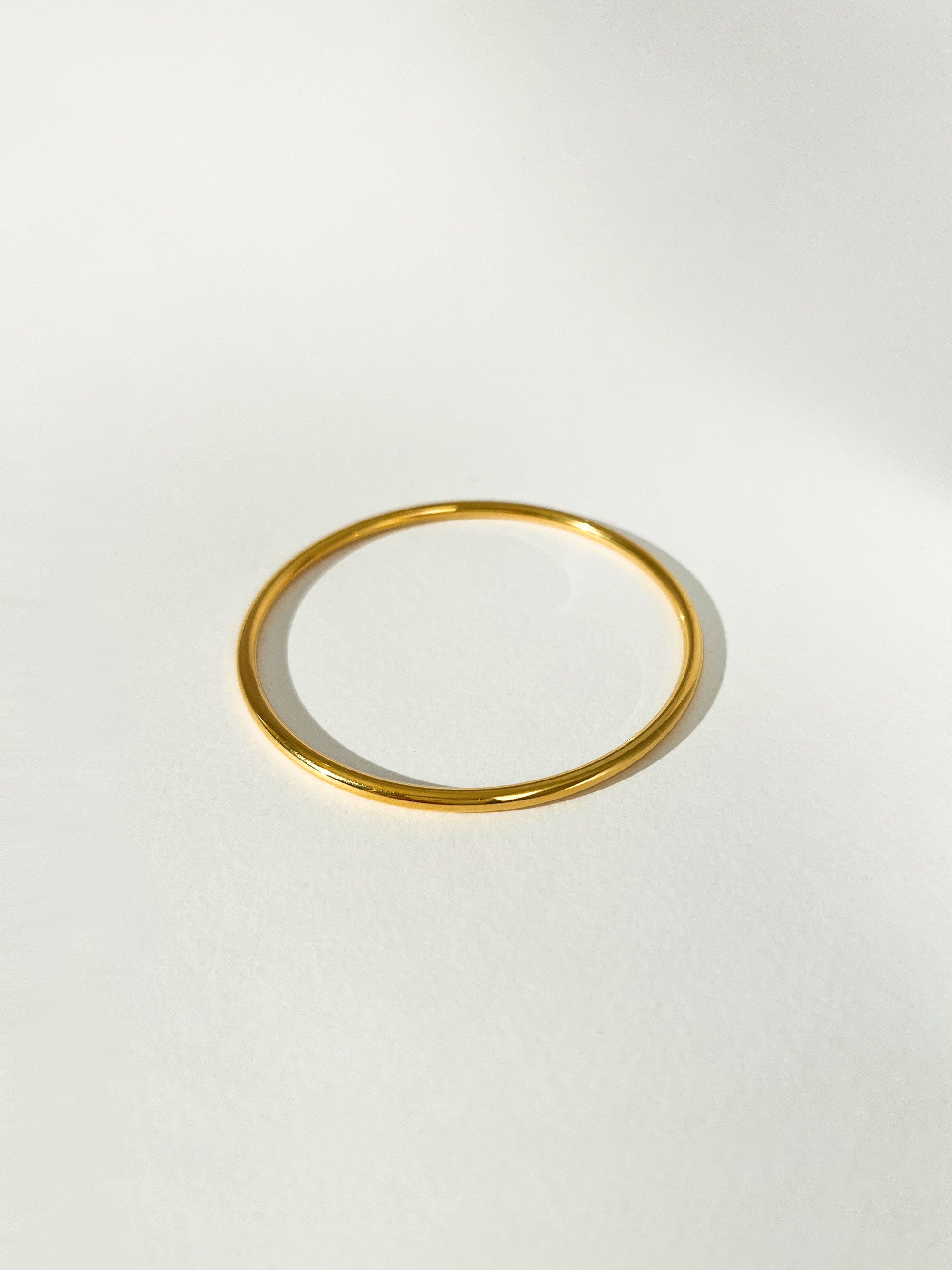 Plain Rounded Bangle (3MM) Gold | OSKER Jewellery Online