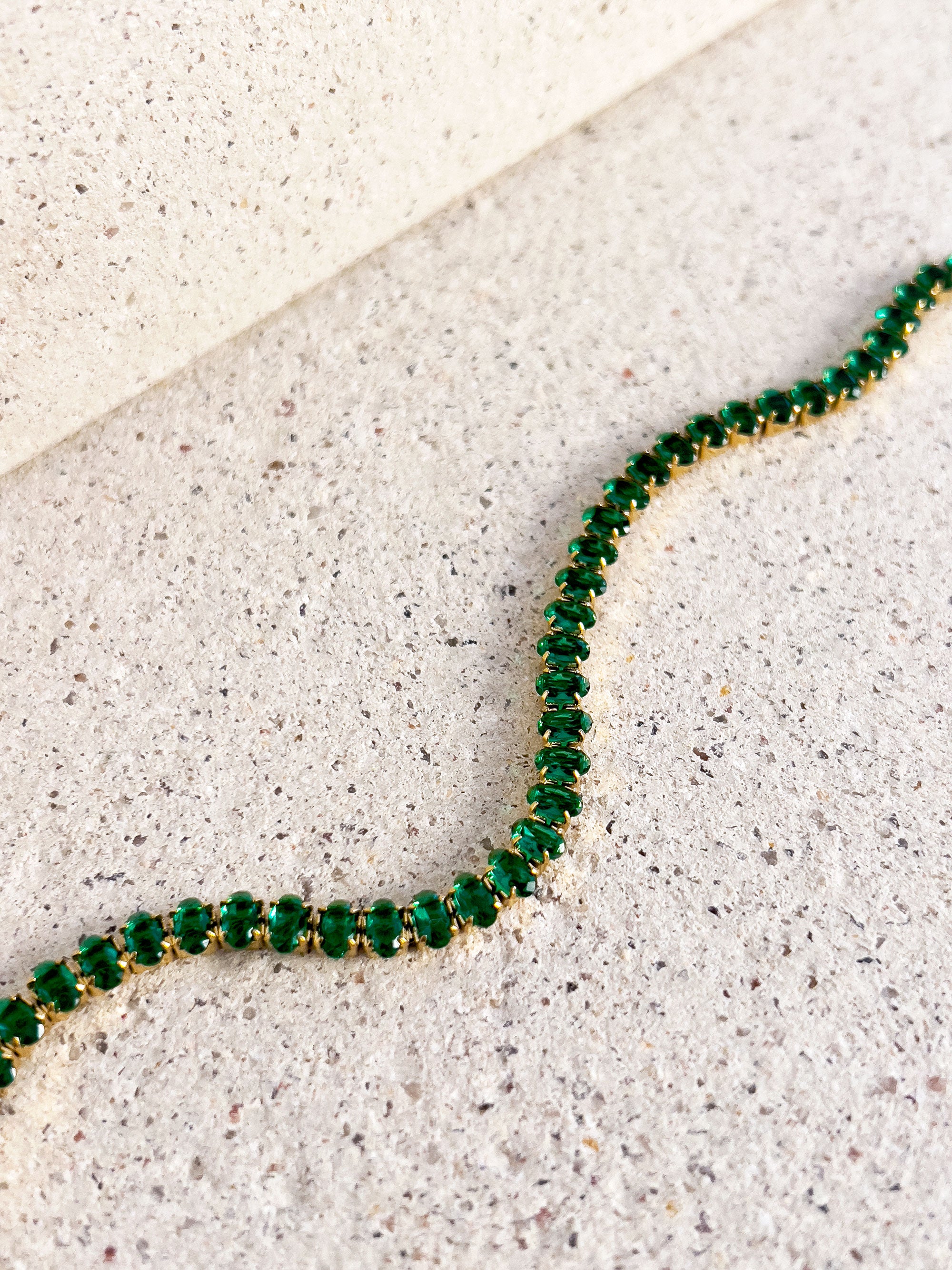 Oval Zircon Tennis Bracelet Emerald | OSKER Jewellery Online