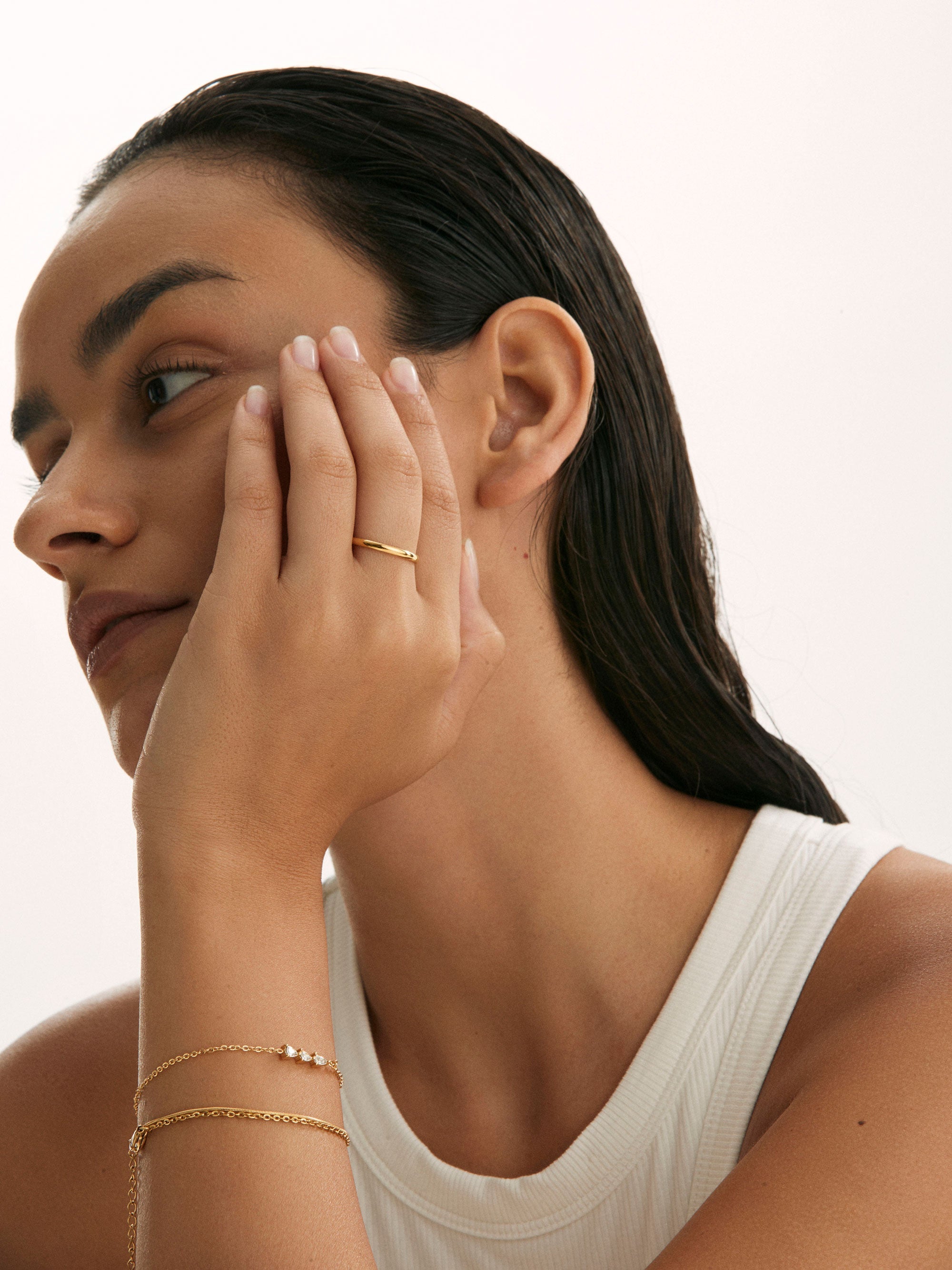 Plain Rounded Ring (2MM) Gold | OSKER Jewellery Online