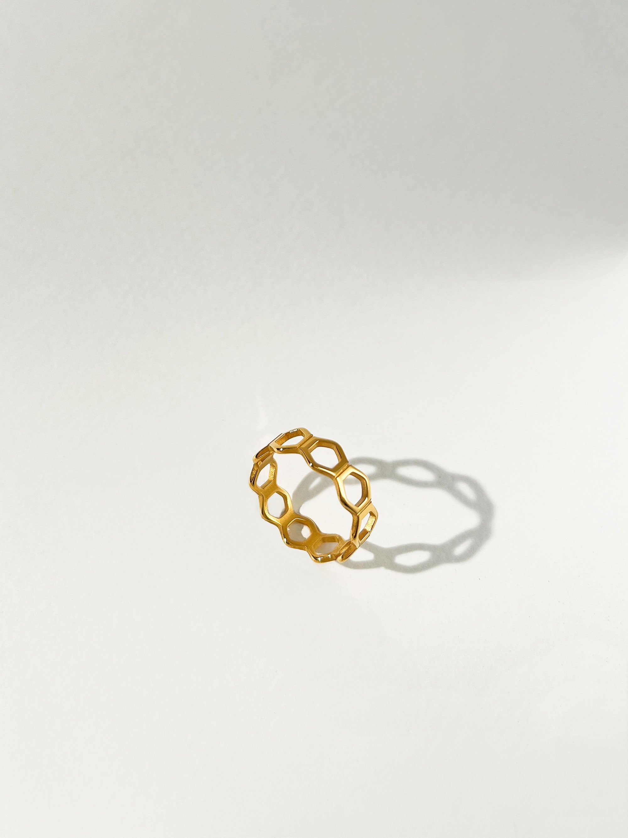 Hexagon Cut-Out Ring Gold | OSKER Jewellery Online