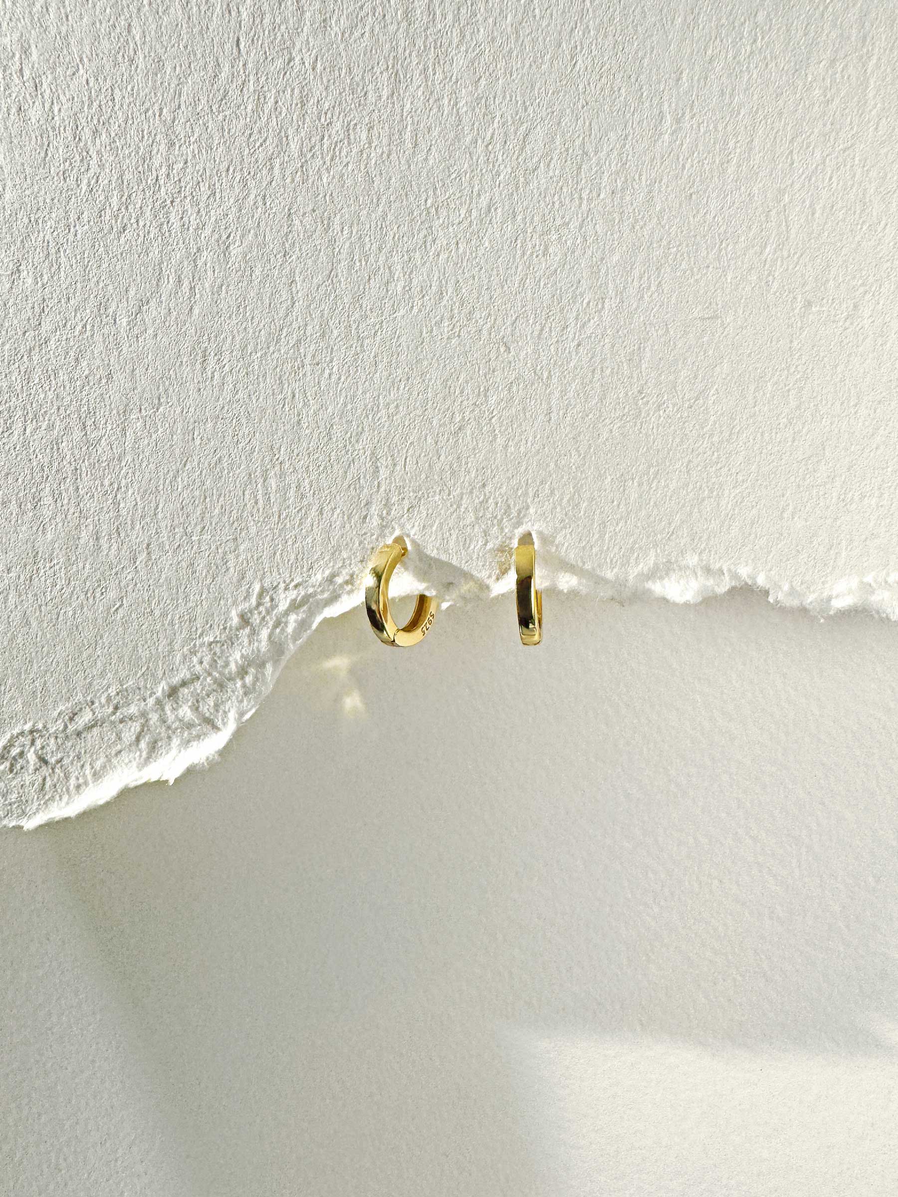 Plain Flat Band Hoop Huggies | OSKER Jewellery Online