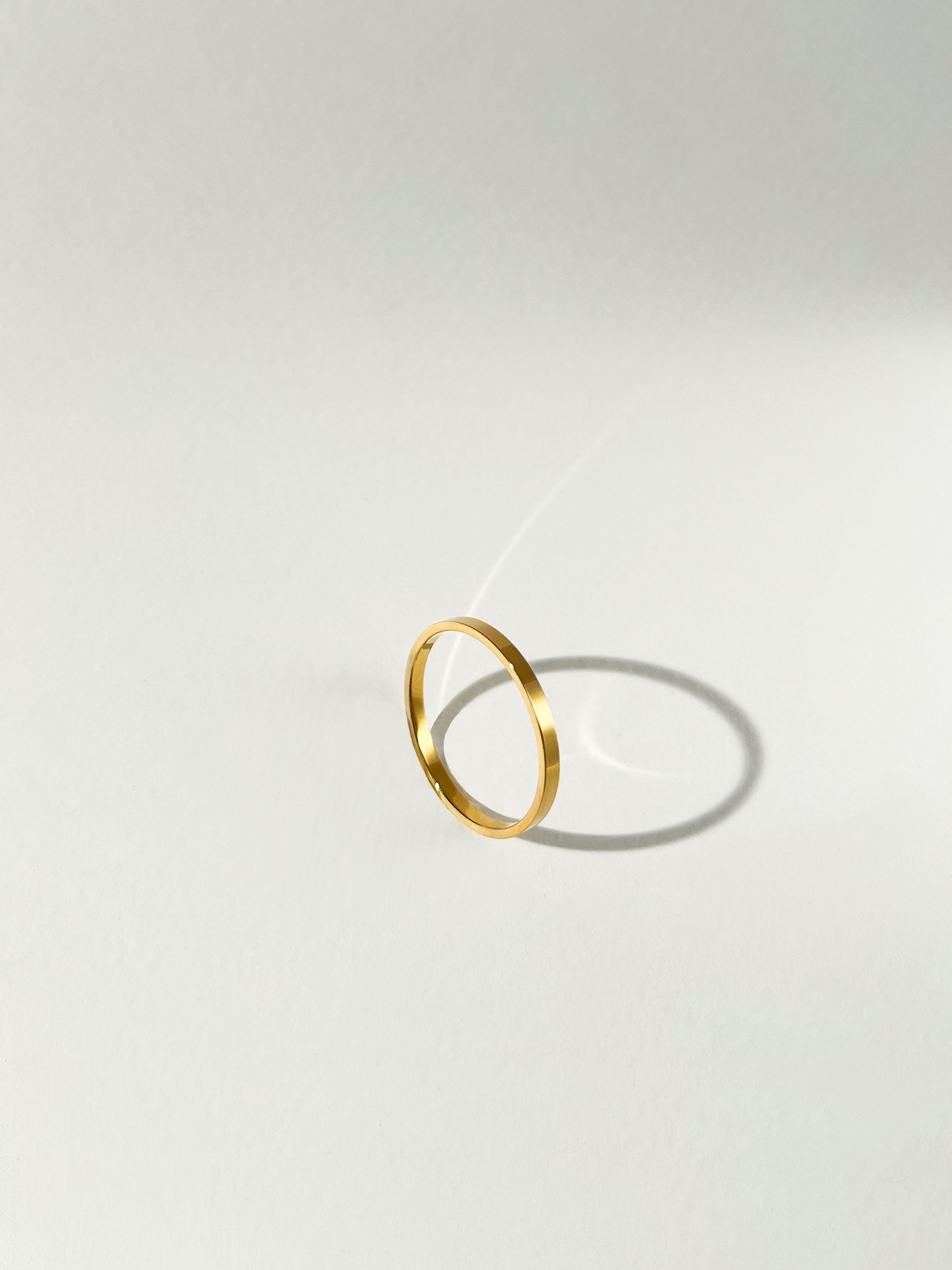 Plain Flat Band Ring (2MM) Gold | OSKER Jewellery Online