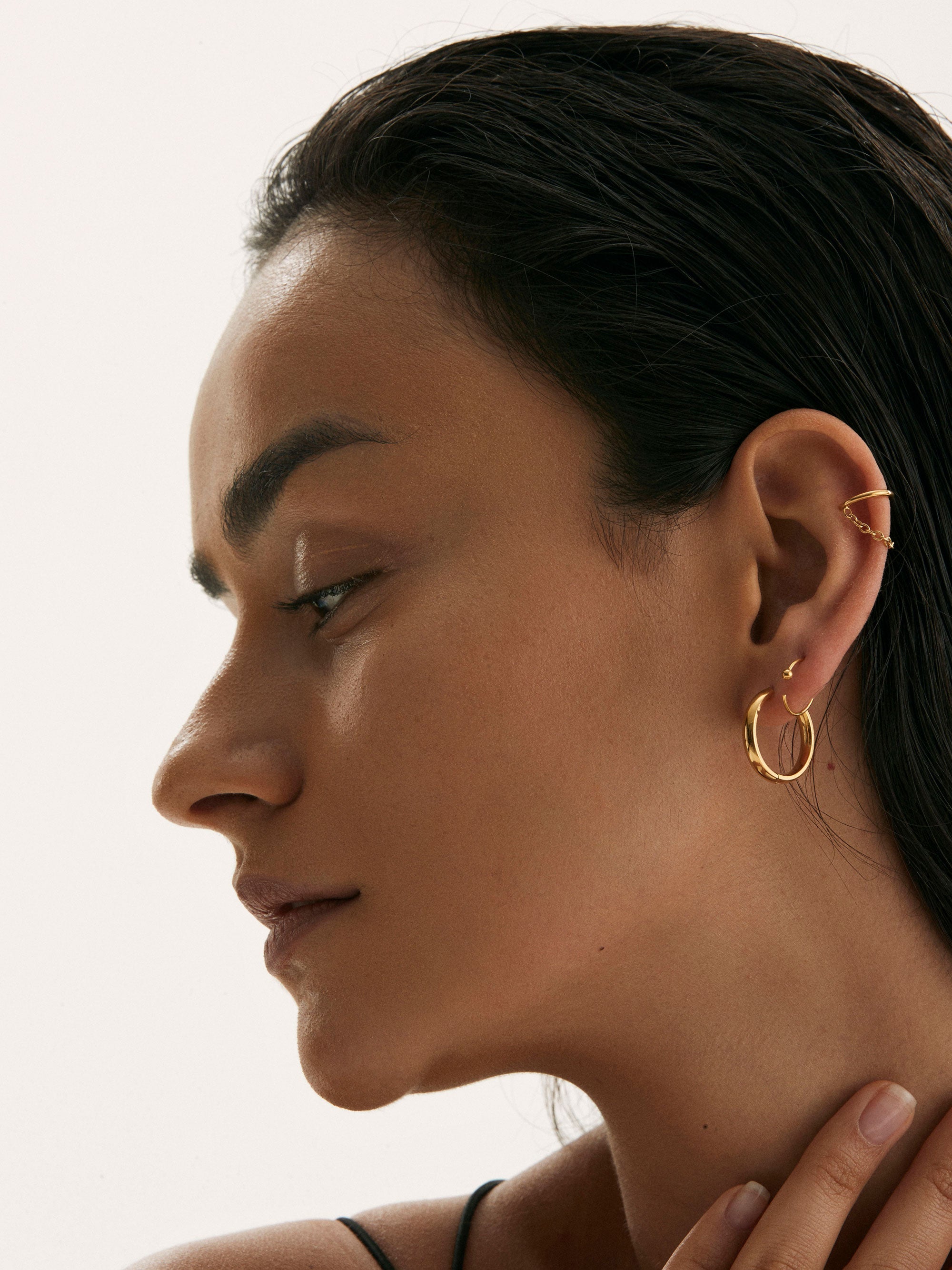 Ear Cuff W/ Chain (Small) Gold | OSKER Jewellery Online