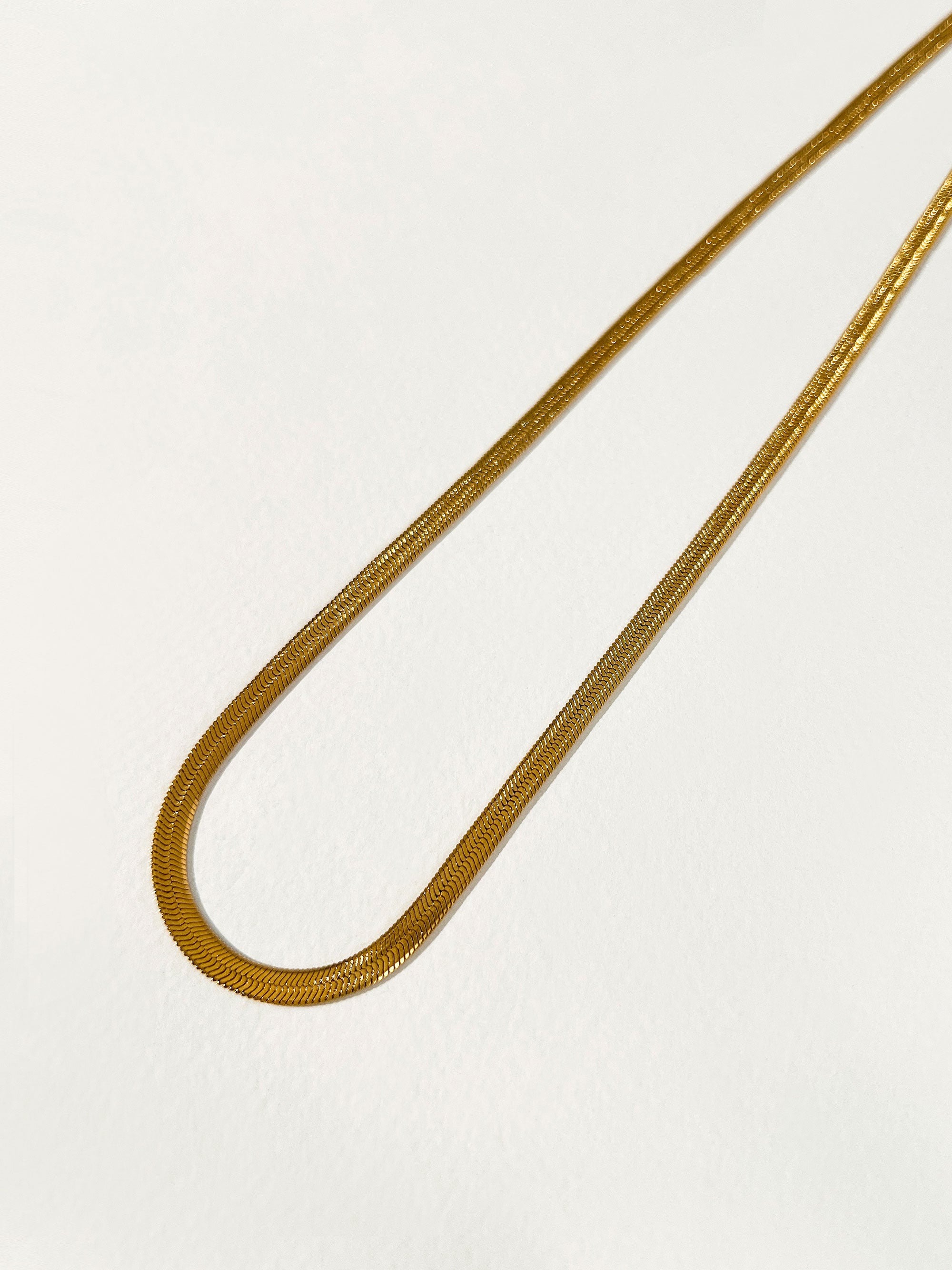 Thick Snake Chain Necklace (4MM) Gold | OSKER Jewellery Online