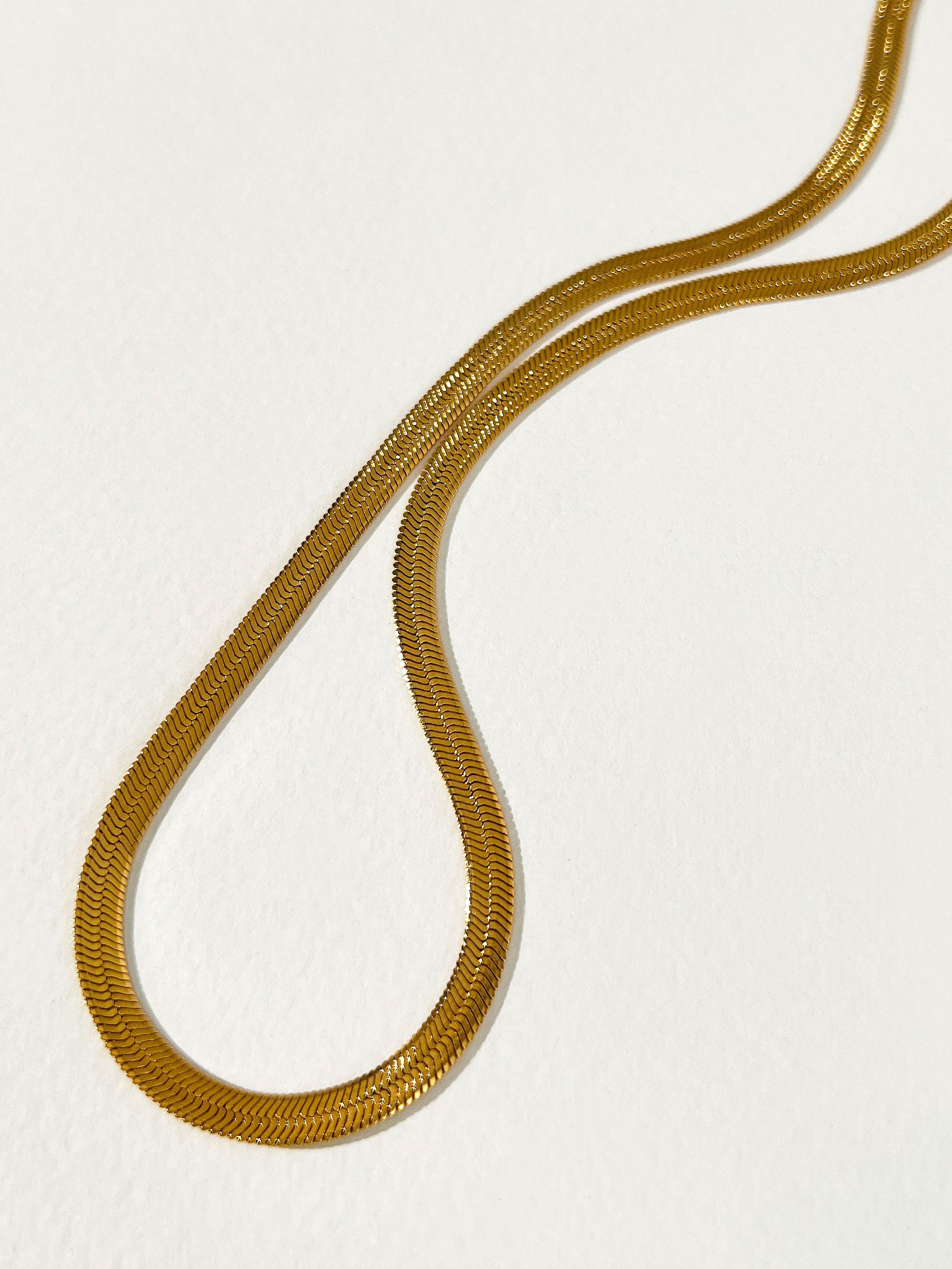 Thick Snake Chain Necklace (4MM) Gold | OSKER Jewellery Online