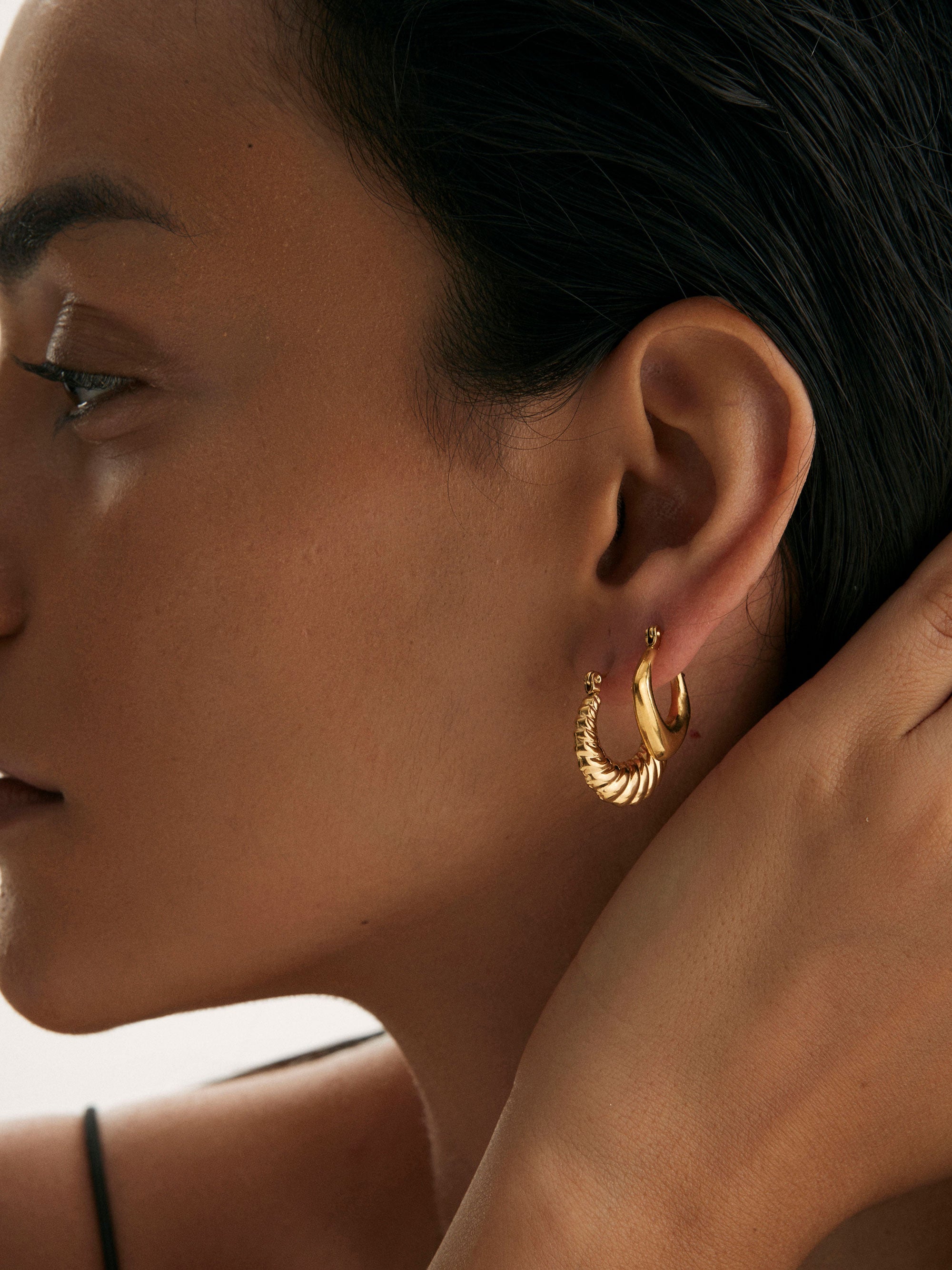 Diamond Hoop Earrings Gold | OSKER Jewellery Online