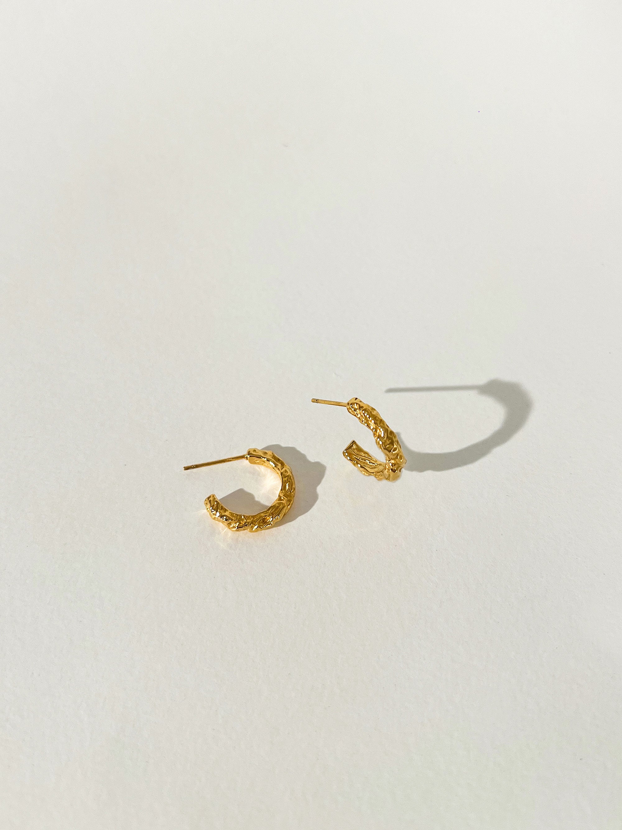 Textured Half Hoop Earrings Gold | OSKER Jewellery Online